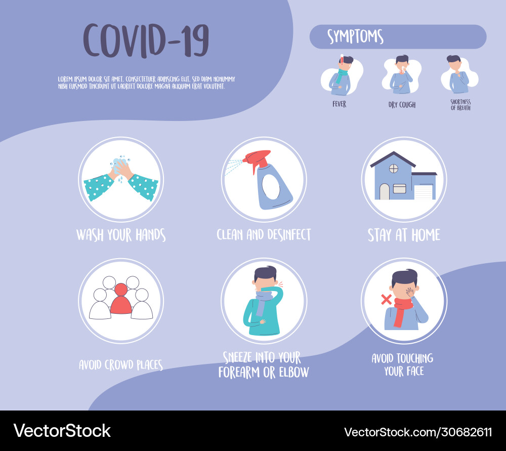 COVID-19 Pandemic Infographic Royalty Free Vector Image