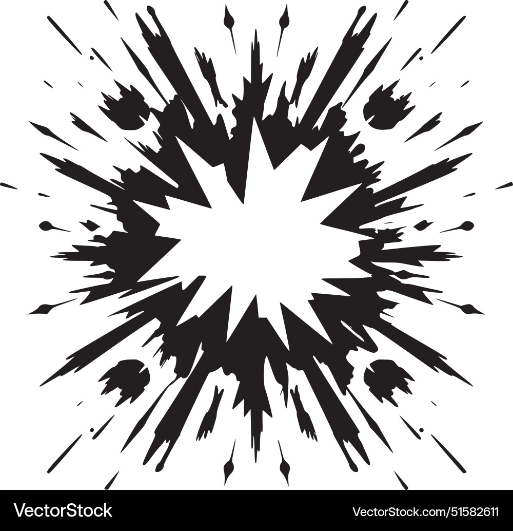 Explosion - black and white Royalty Free Vector Image