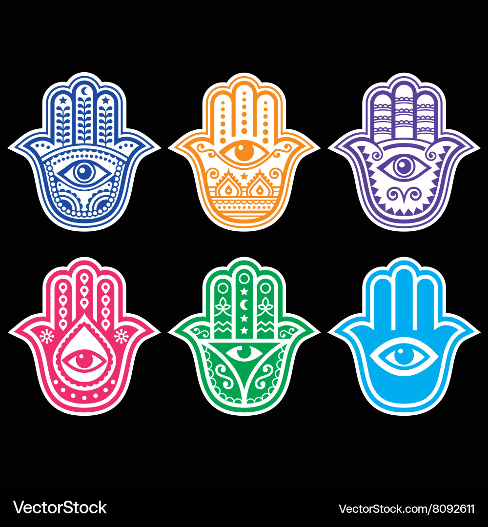 Hamsa Hand Amulet Symbol Royalty Free Vector Image
