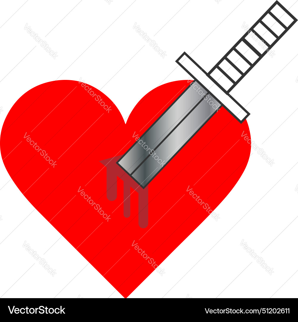 Knife heart Royalty Free Vector Image - VectorStock