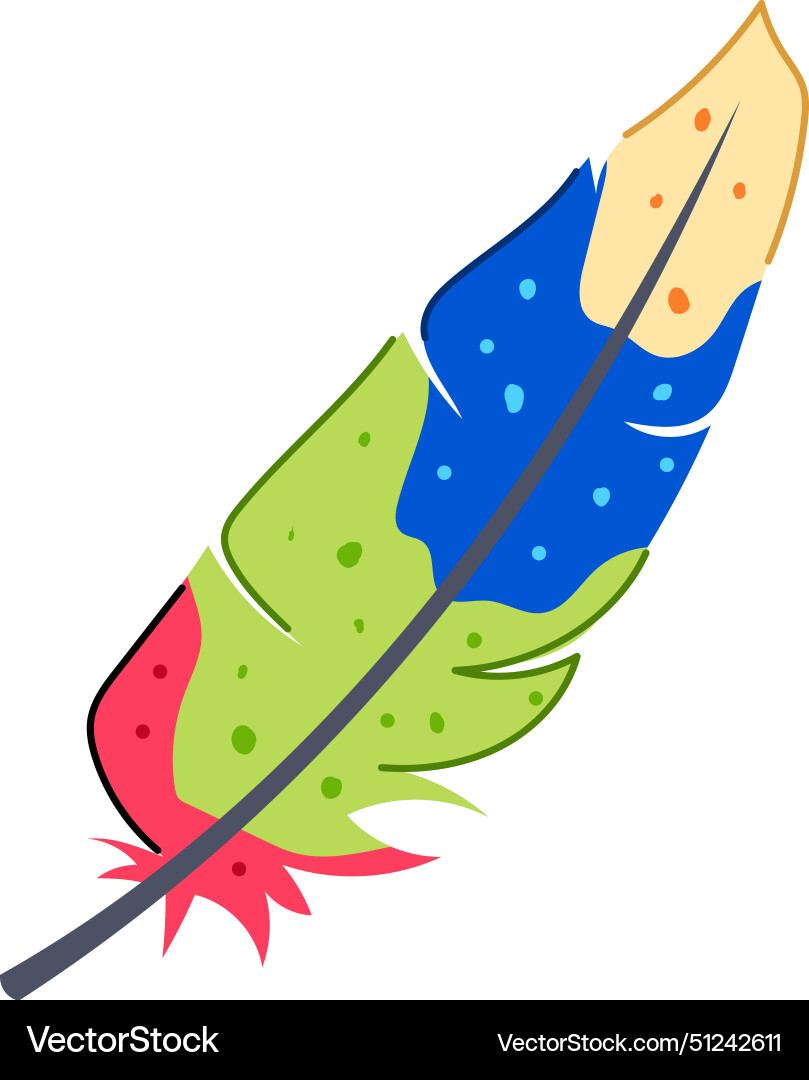 Nature feather exotic bird cartoon Royalty Free Vector Image
