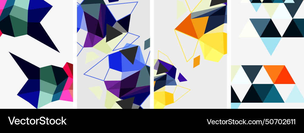 Set of triangle poster backgrounds Royalty Free Vector Image