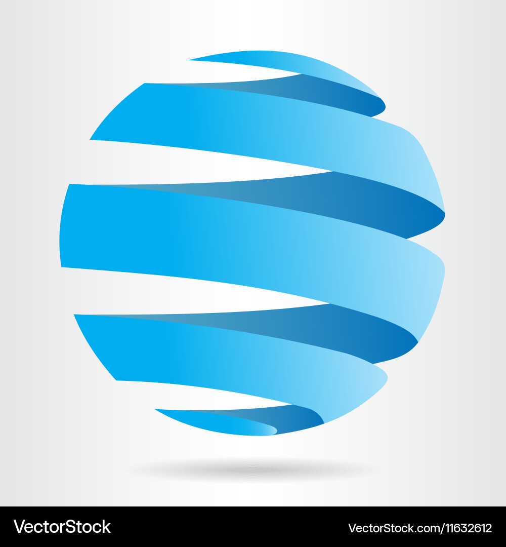 Abstract blue sphere icon ecology concept Vector Image