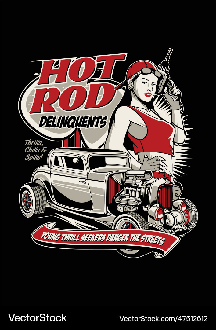 Classic Hot Rod Artwork Royalty Free Vector Image