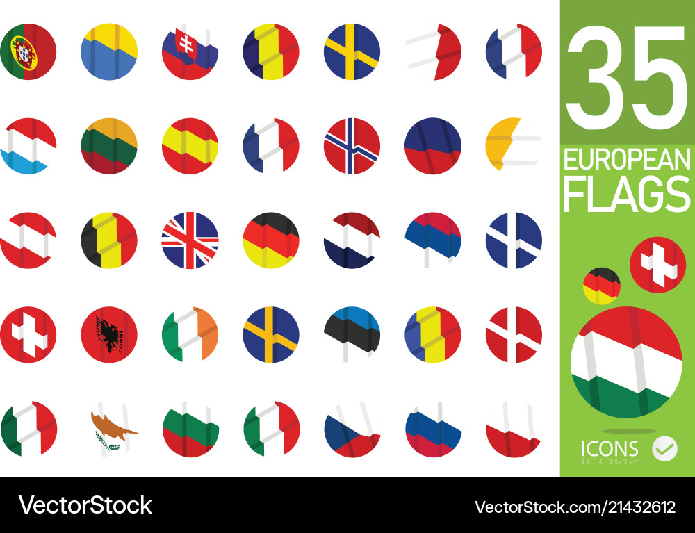 Flags of europe Royalty Free Vector Image - VectorStock