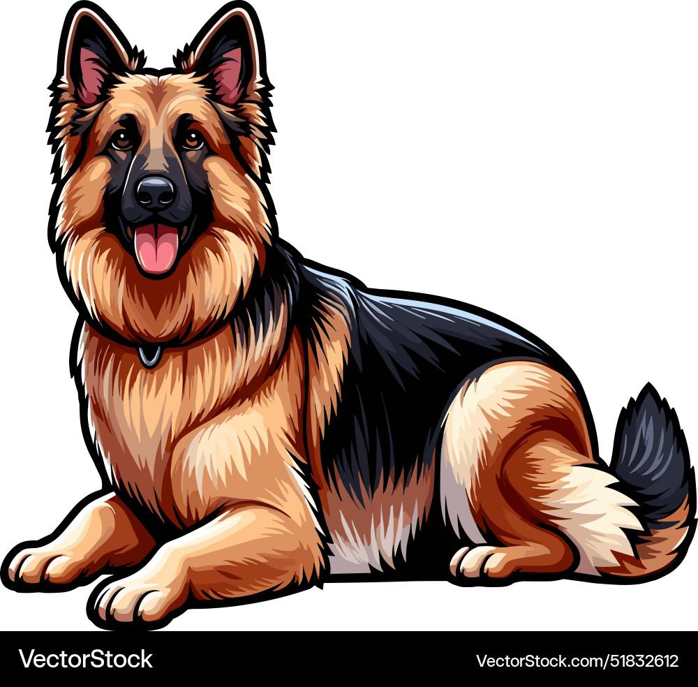 German shepherd majesty striking dog Royalty Free Vector