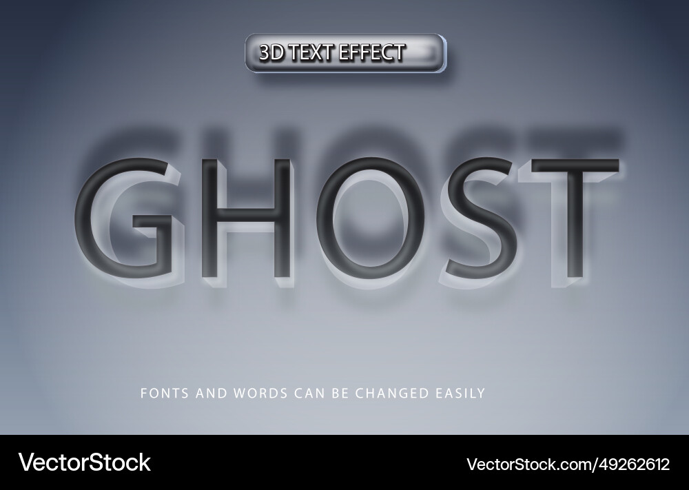 Ghost horror 3d editable text effect style Vector Image
