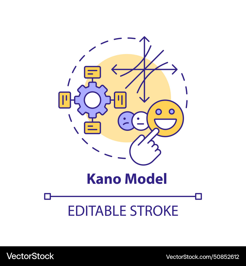 Kano model multi color concept icon Royalty Free Vector