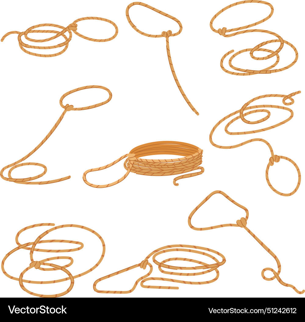 Lasso set cartoon Royalty Free Vector Image - VectorStock