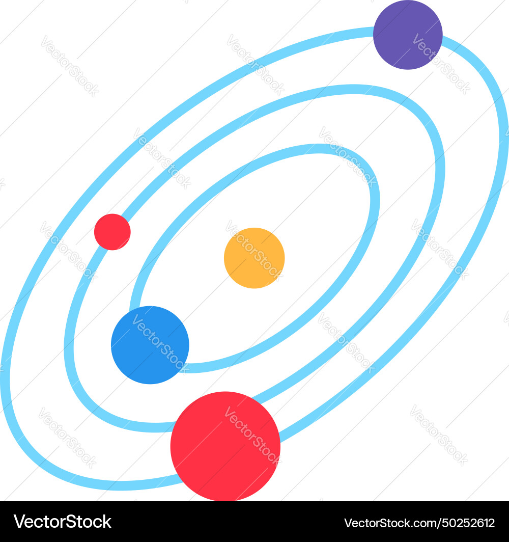 Planetary model celestial dance orbiting planets Vector Image