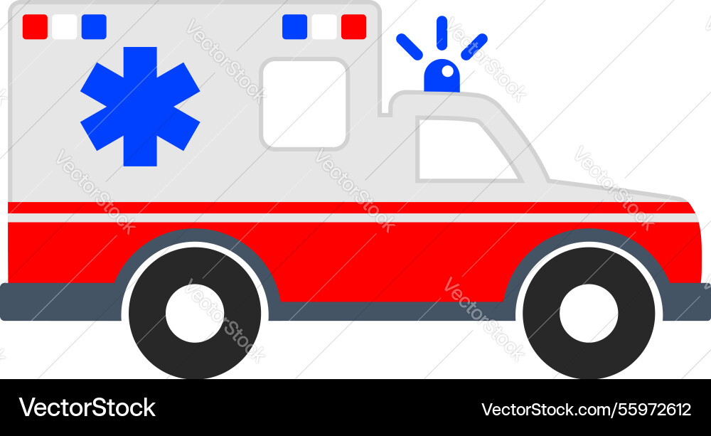 Simple ambulance silhouette icon Royalty Free Vector Image