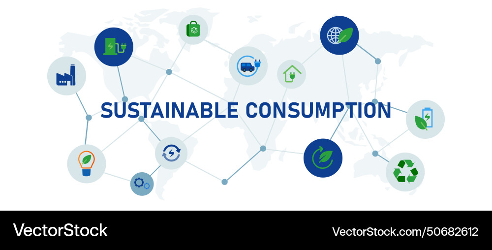 Sustainable consumption eco conscious low impact Vector Image