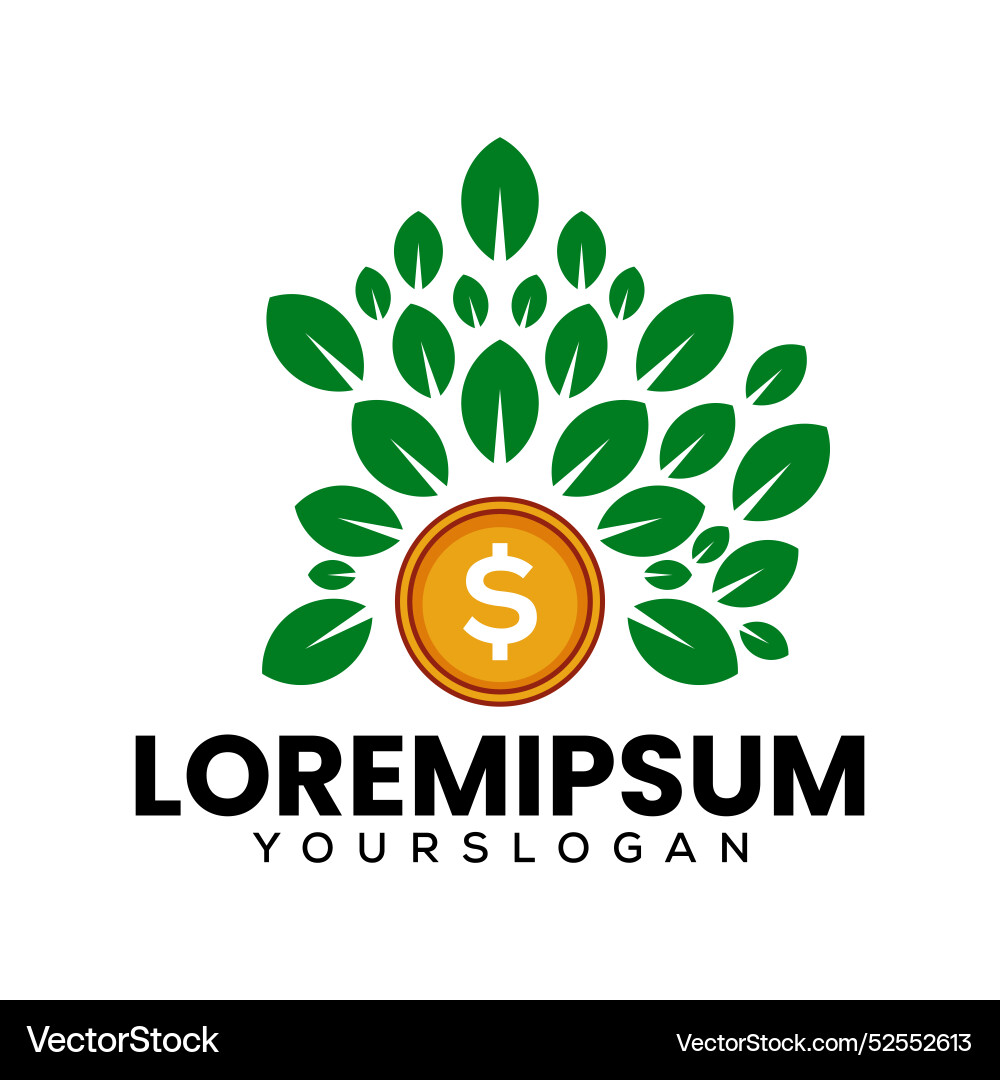 Abstract money natural logo design Royalty Free Vector Image