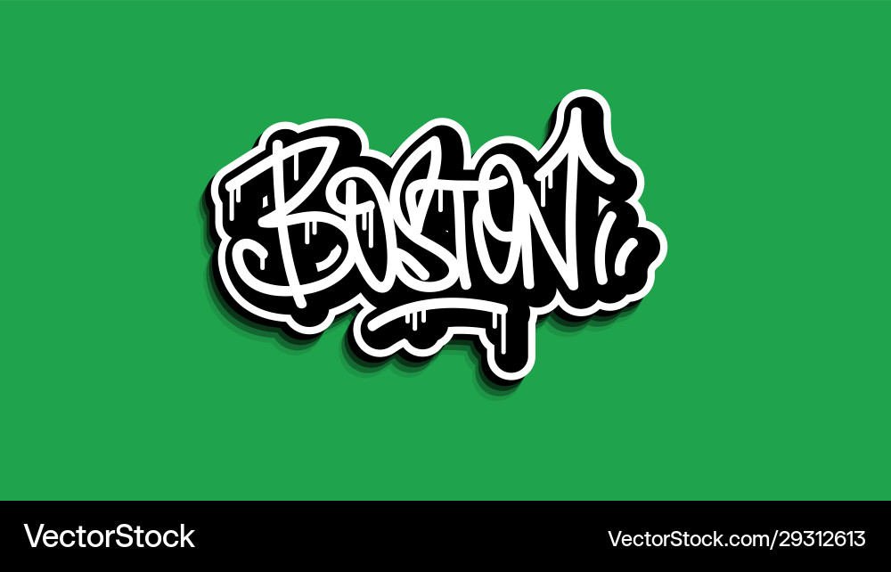 Boston massachusetts usa hand lettering graffiti Vector Image