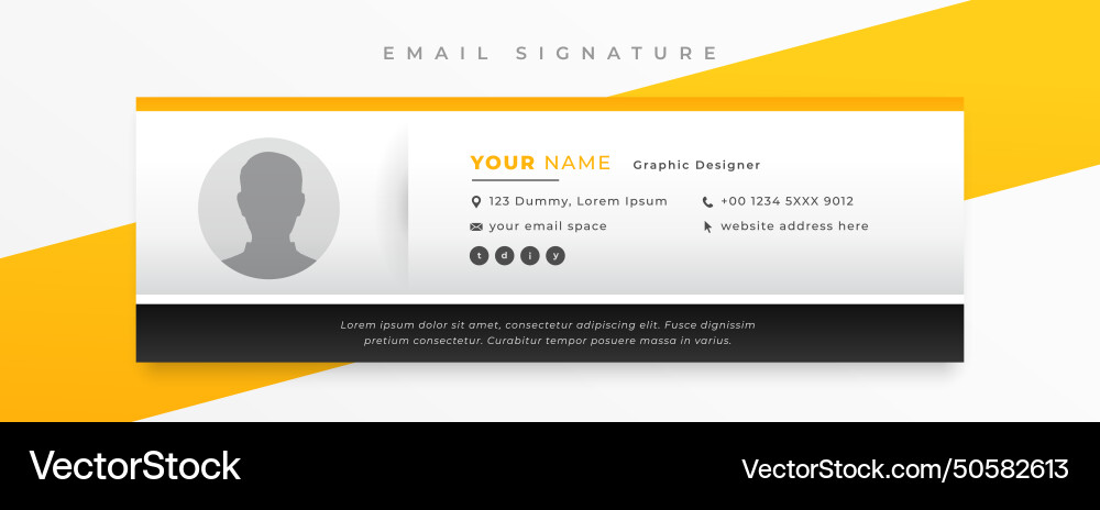 Business mail signature card template Royalty Free Vector