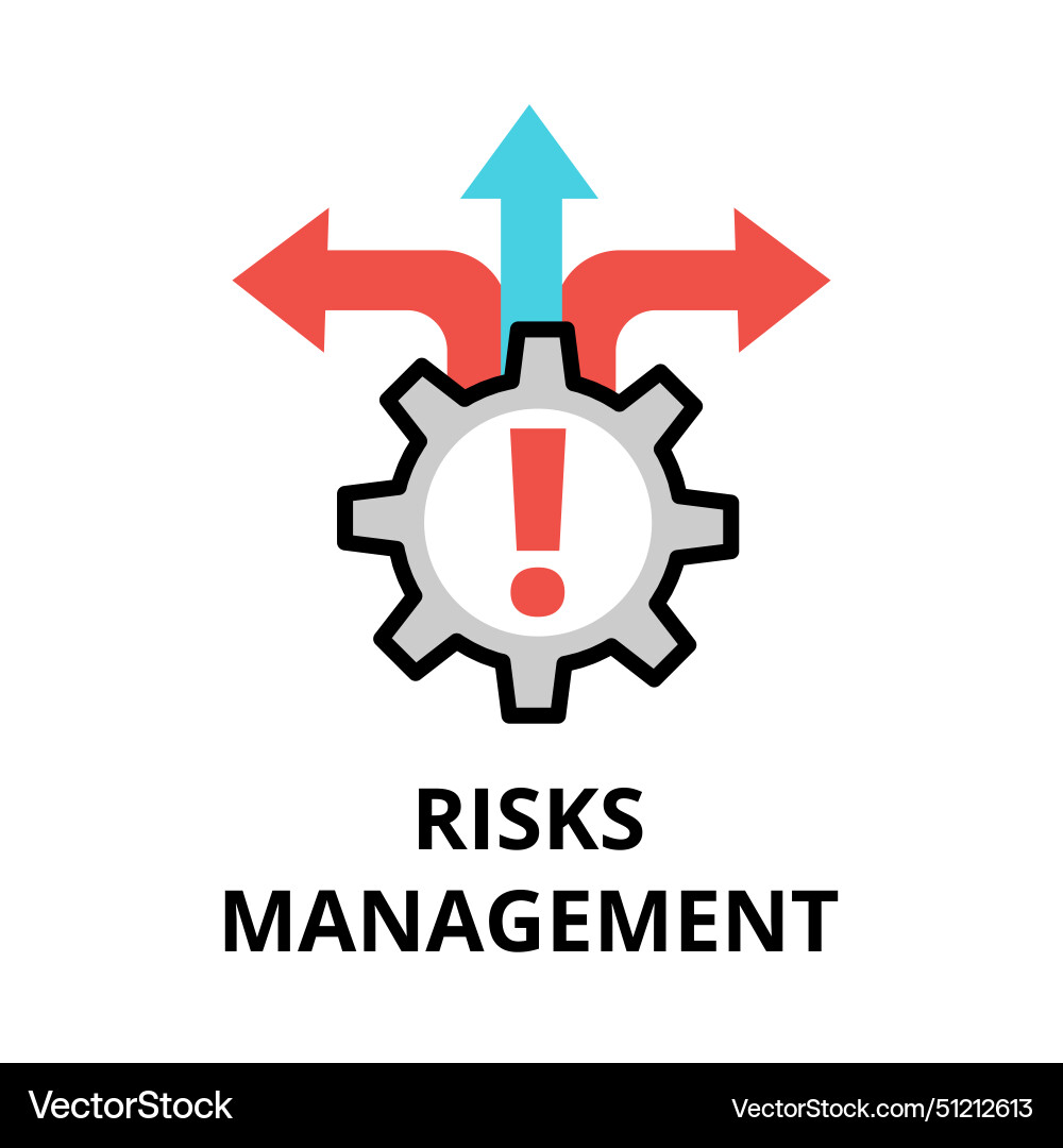 Concept of risks management icon modern flat thin Vector Image