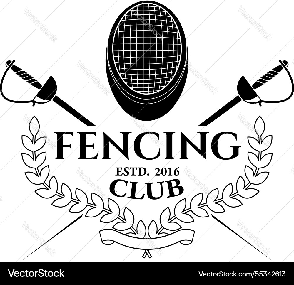 Fencing club label template fecting icon Vector Image