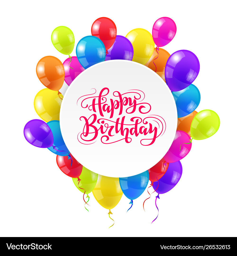 Happy birthday lettering Royalty Free Vector Image