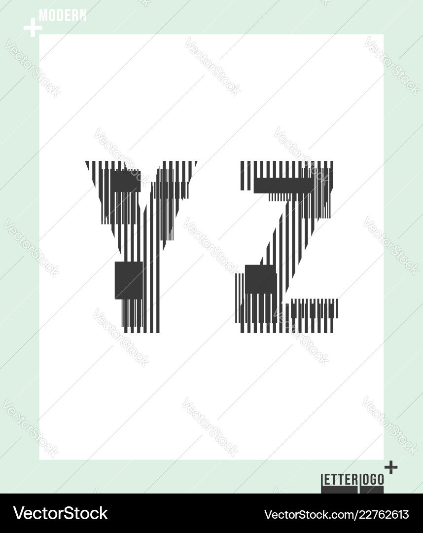 Letter font template modern design Royalty Free Vector Image