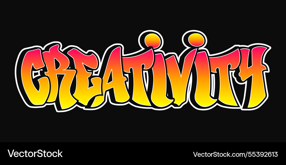 Word creativity written in graffiti style Vector Image
