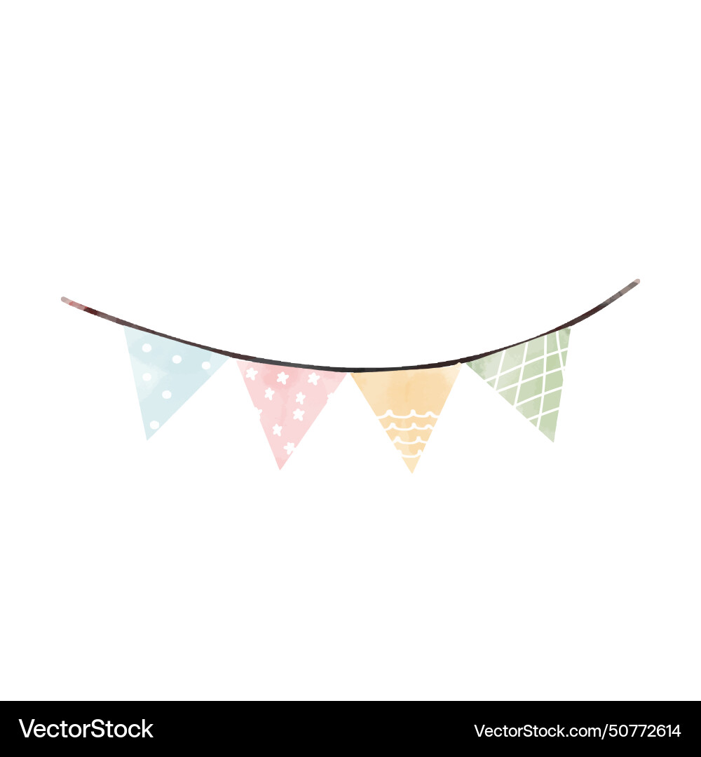 A bunting flag with pattern on w Royalty Free Vector Image