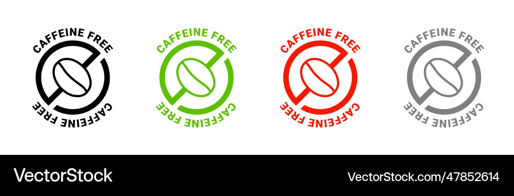 Caffeine free logo icon sign allergy Royalty Free Vector