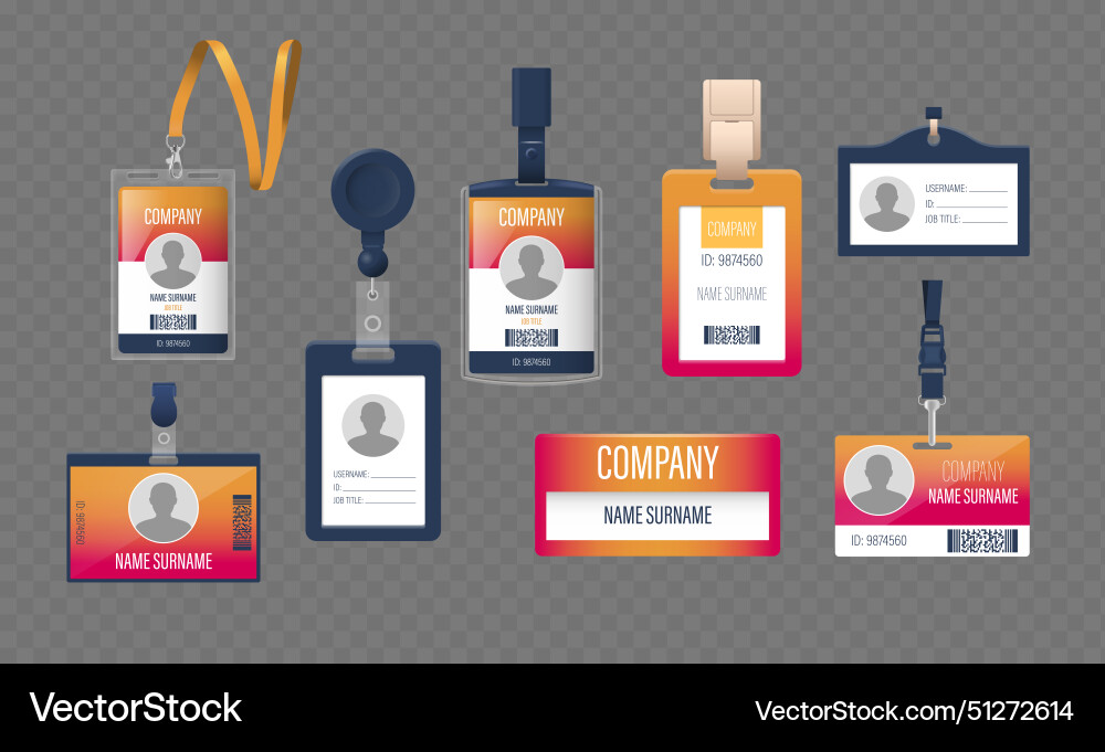 Collection of office identification badges Vector Image