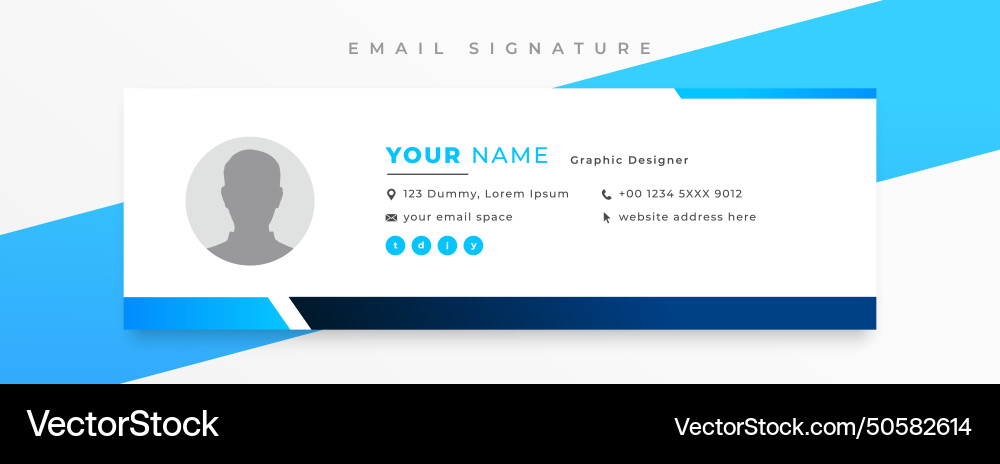 Corporate mail signature card template design Vector Image