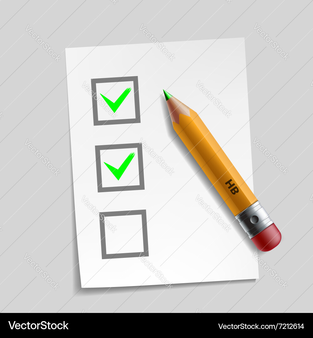 Customer survey check mark design Royalty Free Vector Image