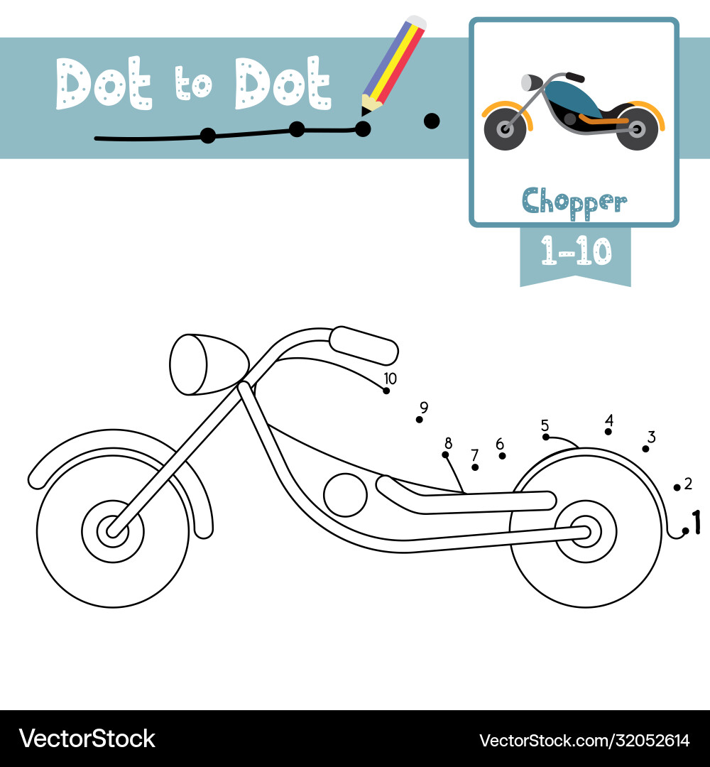 Dot to Number Game - Chopper Royalty Free Vector Image