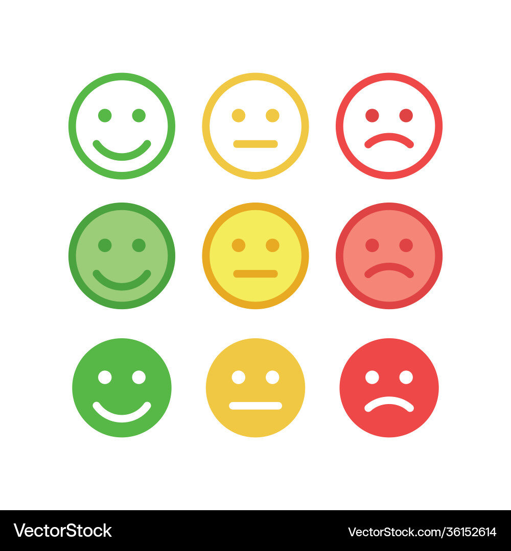Feedback happy angry face set Royalty Free Vector Image