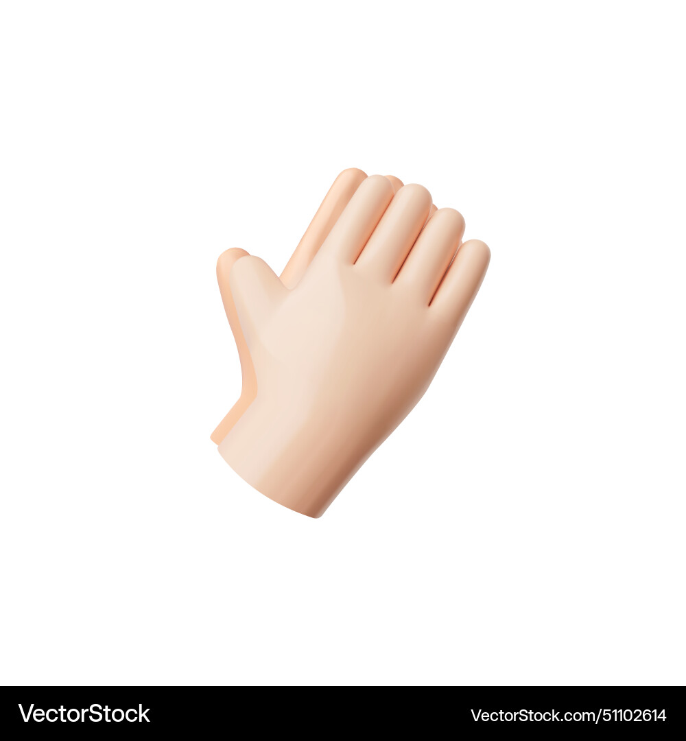 Folded prayer hands 3d icon human praying Vector Image