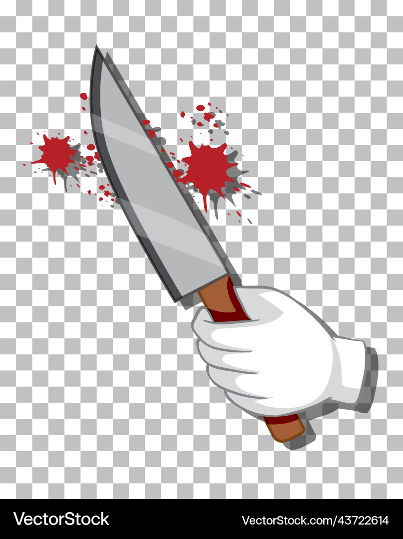 Hand holding knife with blood spatter Royalty Free Vector