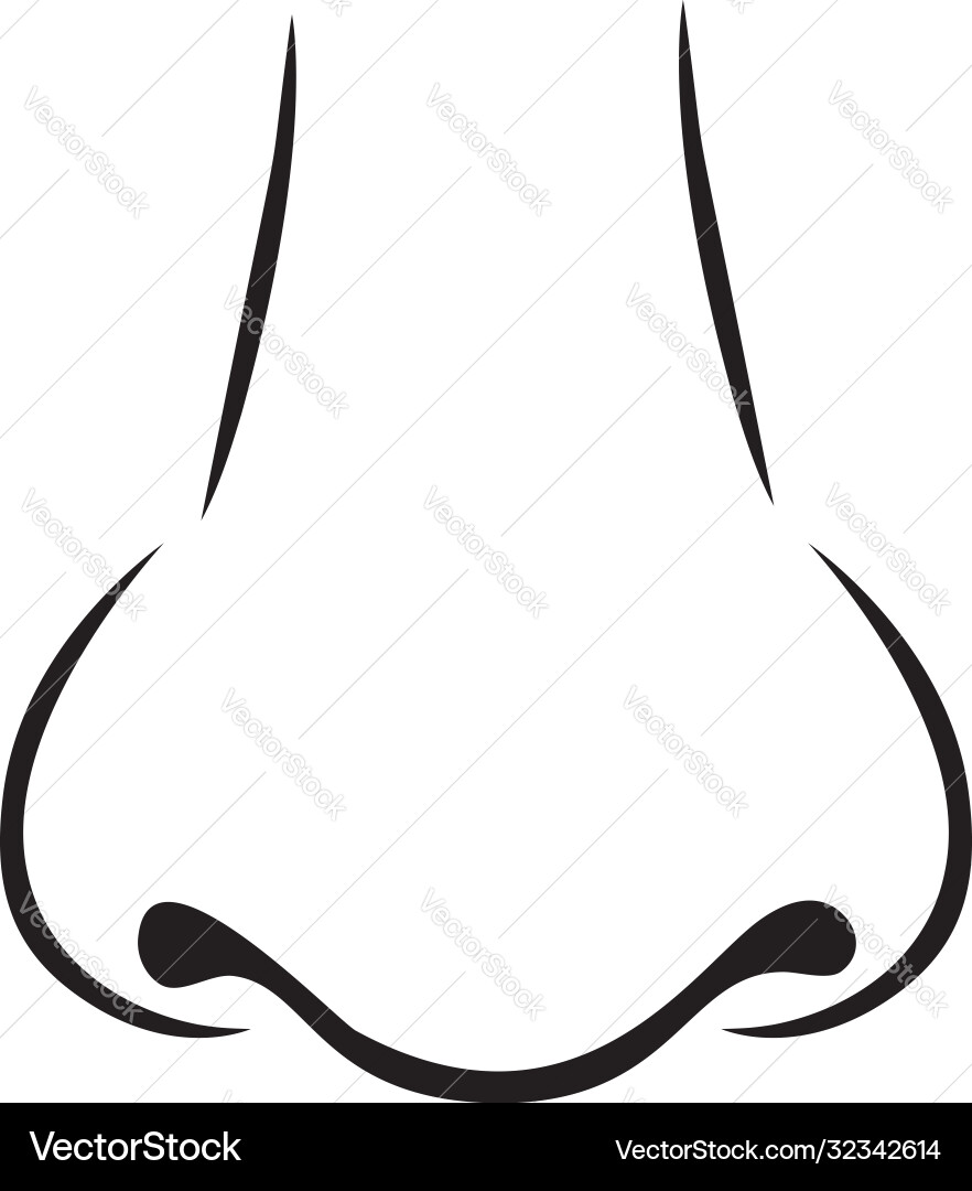Human nose outline icon Royalty Free Vector Image