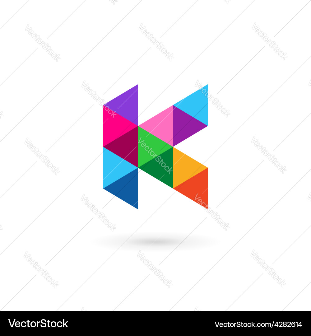 Letter k mosaic logo icon design template elements