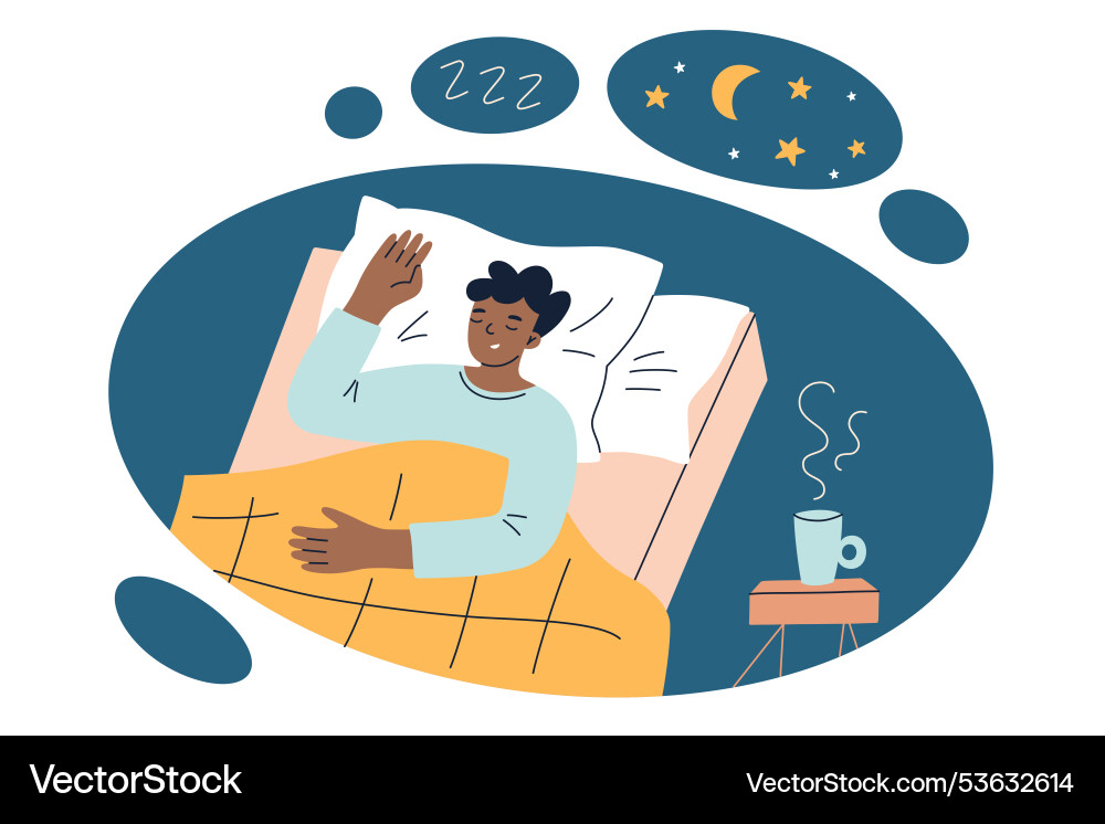 Man peacefully sleeping Royalty Free Vector Image