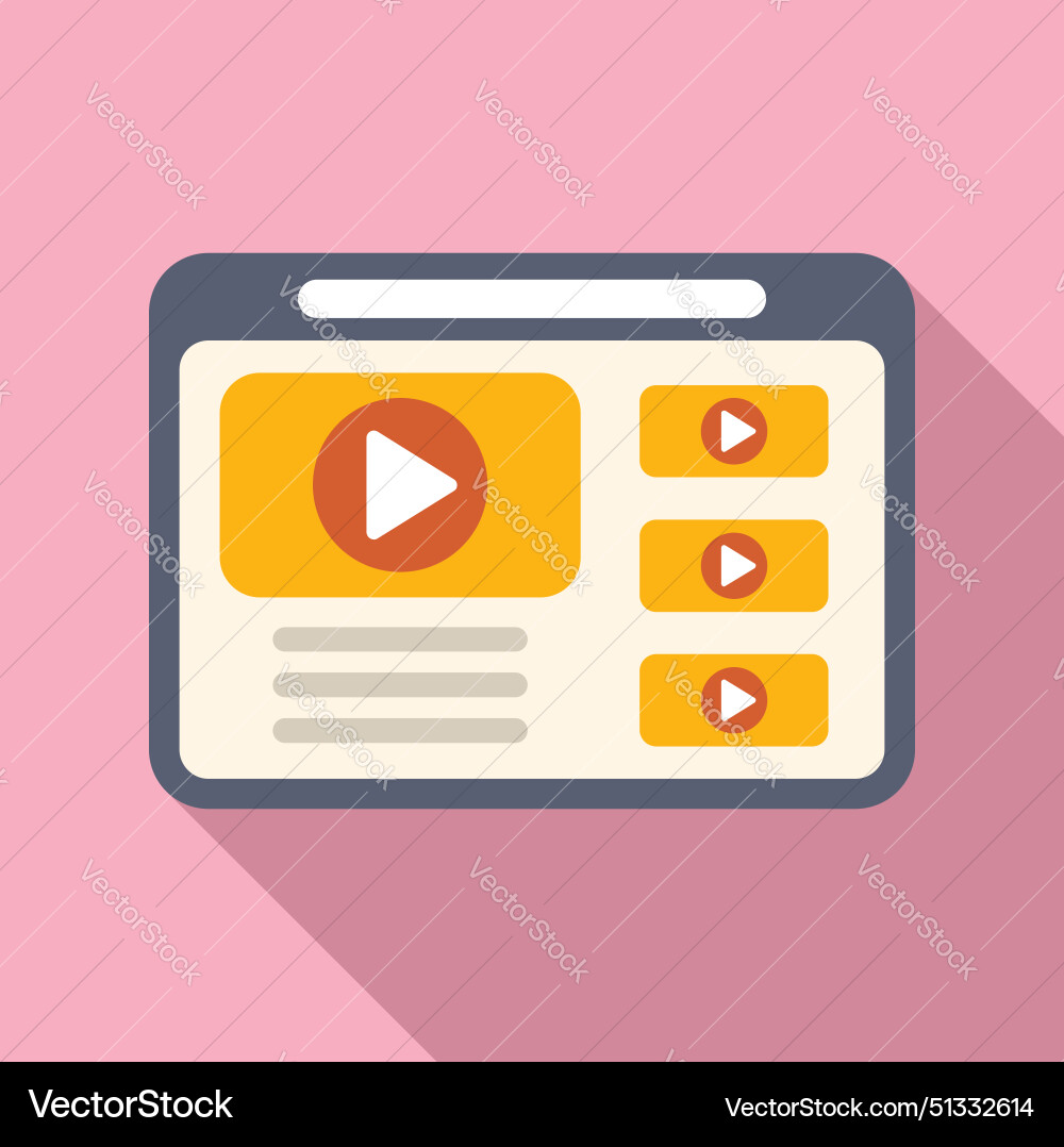 Online video platform interface Royalty Free Vector Image