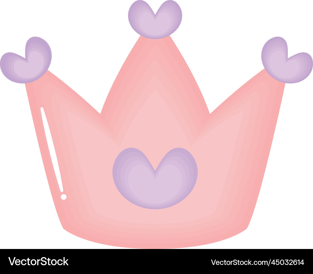 Pink baby crown Royalty Free Vector Image - VectorStock