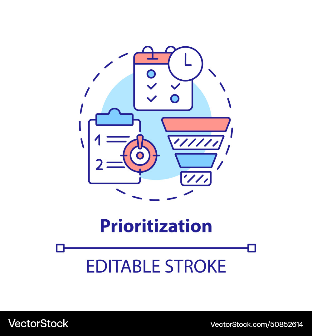 Prioritization multi color concept icon Royalty Free Vector