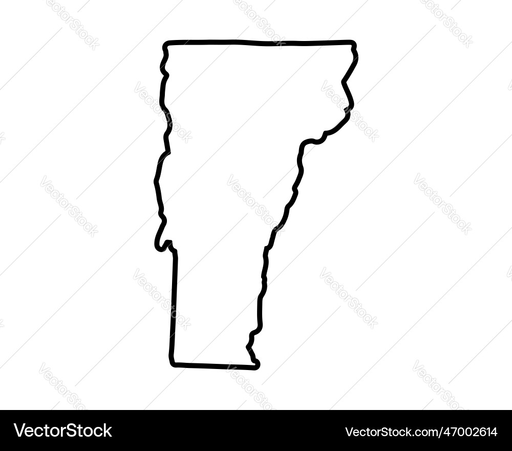 Us state map vermont outline symbol Royalty Free Vector