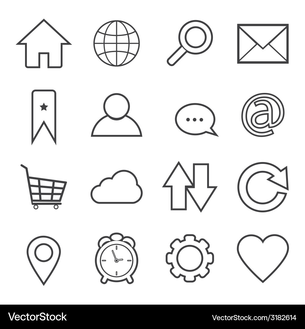 Website Icon Set Royalty Free Vector Image - VectorStock