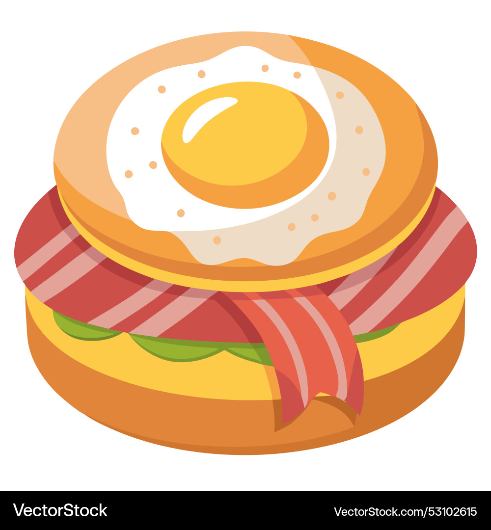 A freshly prepared morning meal featuring Vector Image