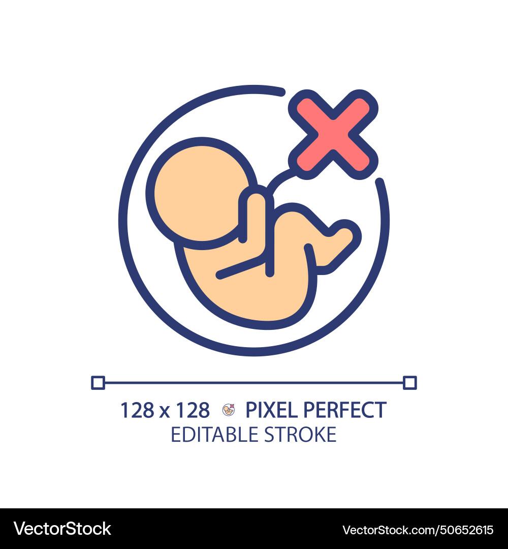 Abortion rgb color icon Royalty Free Vector Image