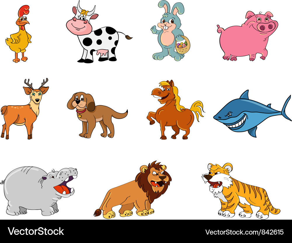 Animals cartoon collection Royalty Free Vector Image