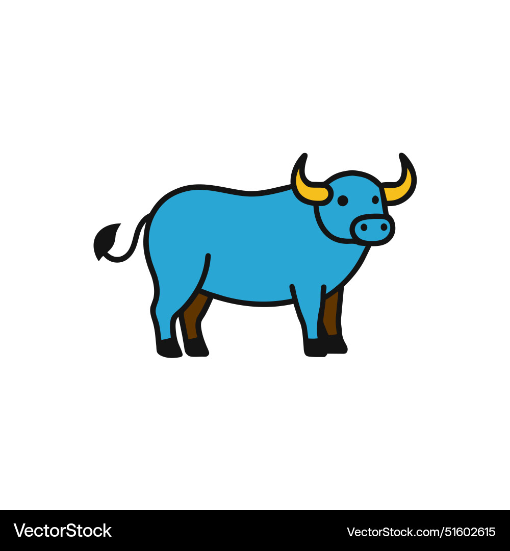 Asian water buffalo play icon Royalty Free Vector Image