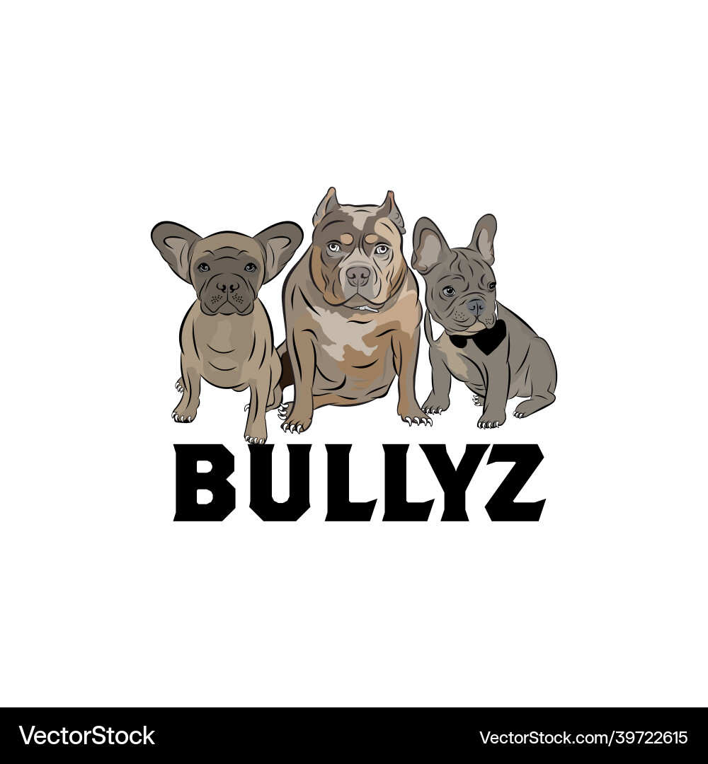 Bull dogs bully logo design Royalty Free Vector Image