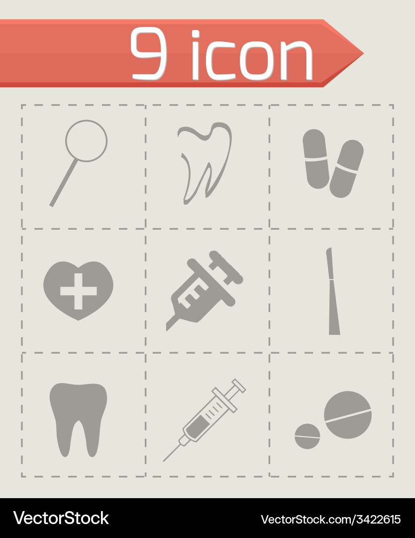 Dental icons set Royalty Free Vector Image - VectorStock
