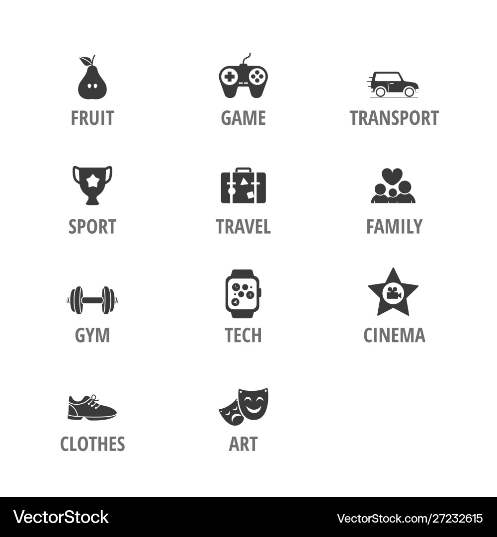 Different icons set Royalty Free Vector Image - VectorStock