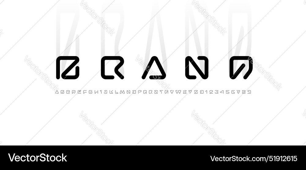 Digital alphabet font made techno style Royalty Free Vector