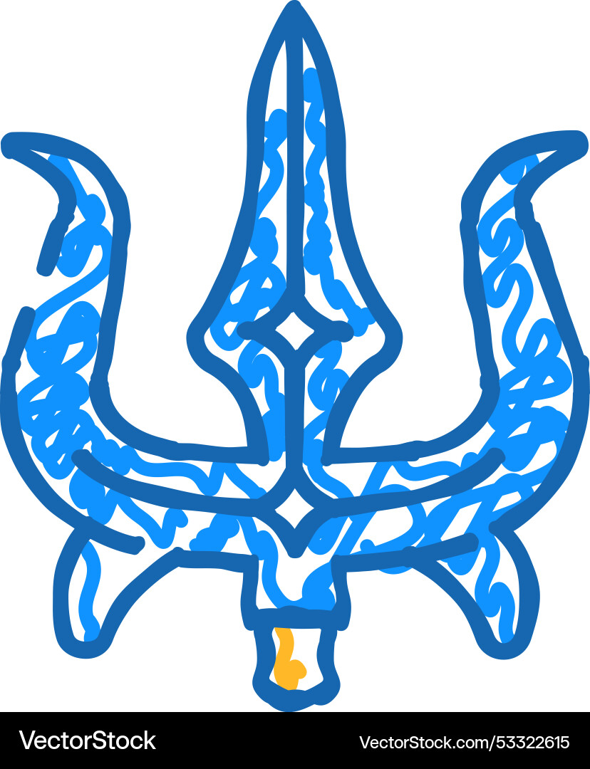 Durga trident trishul icon doodle Royalty Free Vector Image
